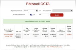 OCTA polises pārbaude pēc numura • Pārbaudi OCTA derīgumu LTAB vai CSDD